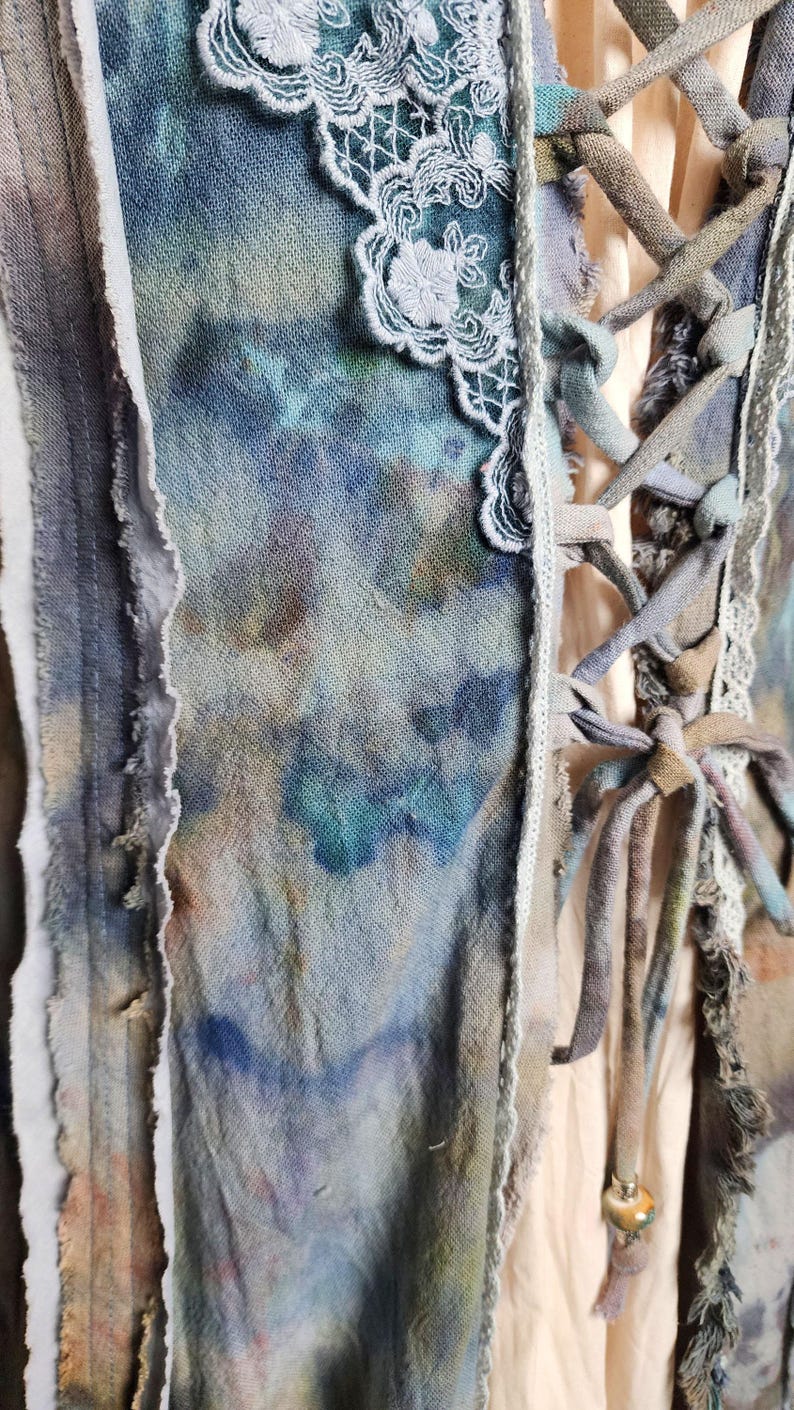 Curvy Wench "lagoon Mistress" Textured Surcoat Boho Vest Ren Faire ...