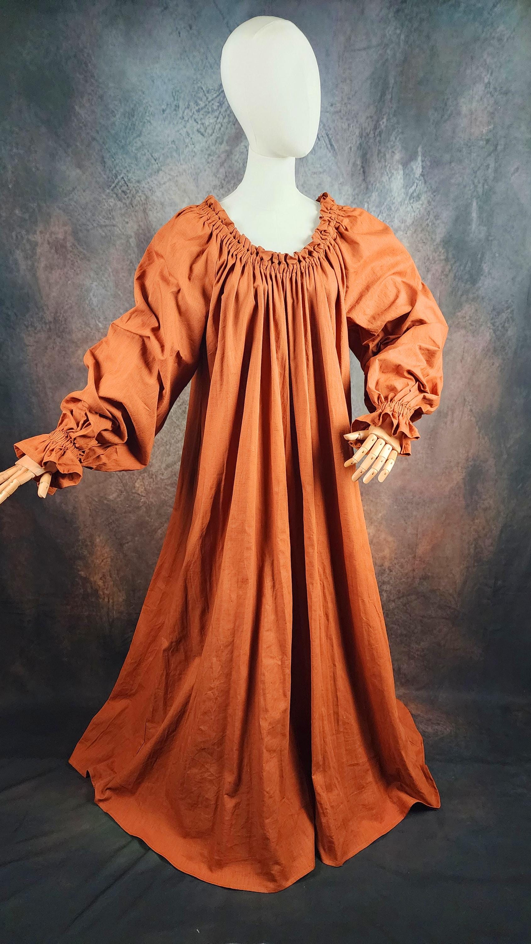 Full Length Cotton Rust Chemise Size MEDIUM Ren Faire Cosplay - Etsy