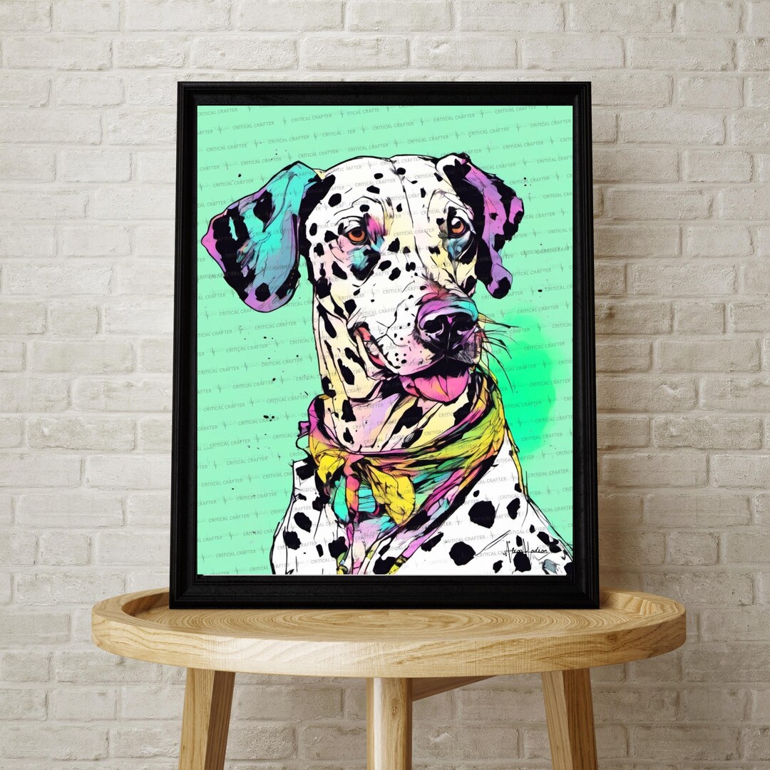 Dalmation Watercolor Wall Art Print – Dog Portrait (digital Download ...