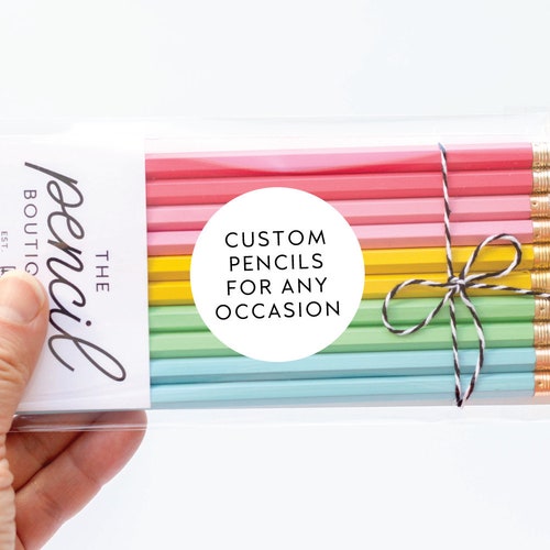 Set of 10 Rainbow Custom Pencils. Pastel Personalized Pencils. - Etsy