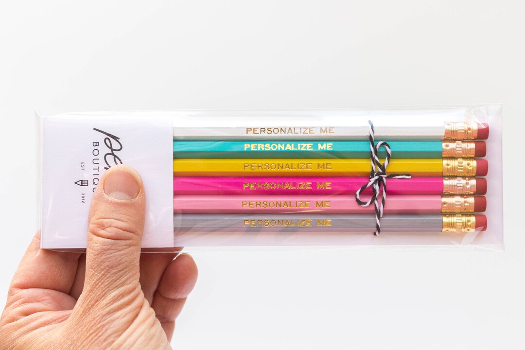 Personalized Pencils Set: Colorful Office & School Supplies - Etsy