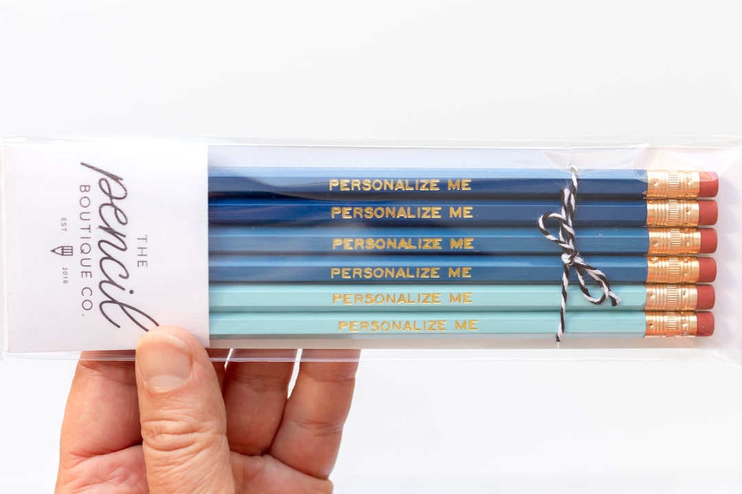 Set of 6 Custom Pencils. Personalized Pencils. Stationery Supplies ...