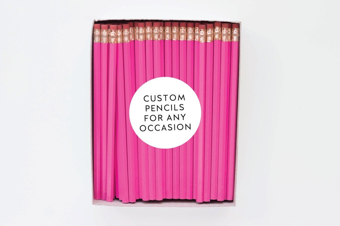 Magenta Personalized Pencils: Hot Pink Custom Favors - Etsy