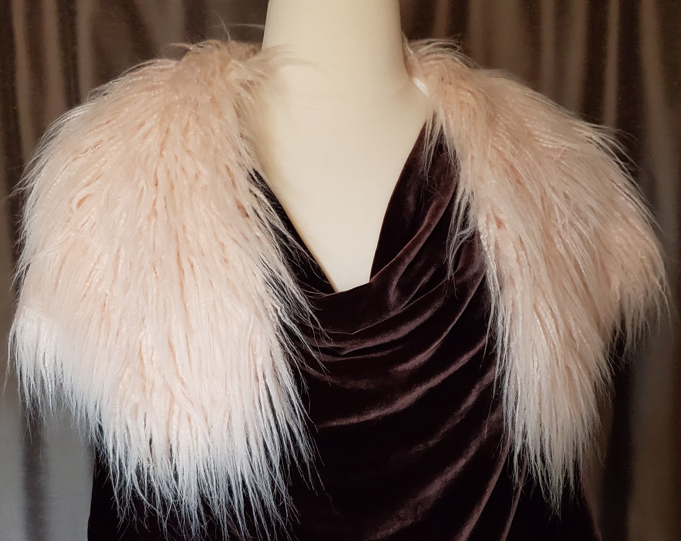 Faux Fur Caplet - "coconut" Design in Pearl Pink - Etsy