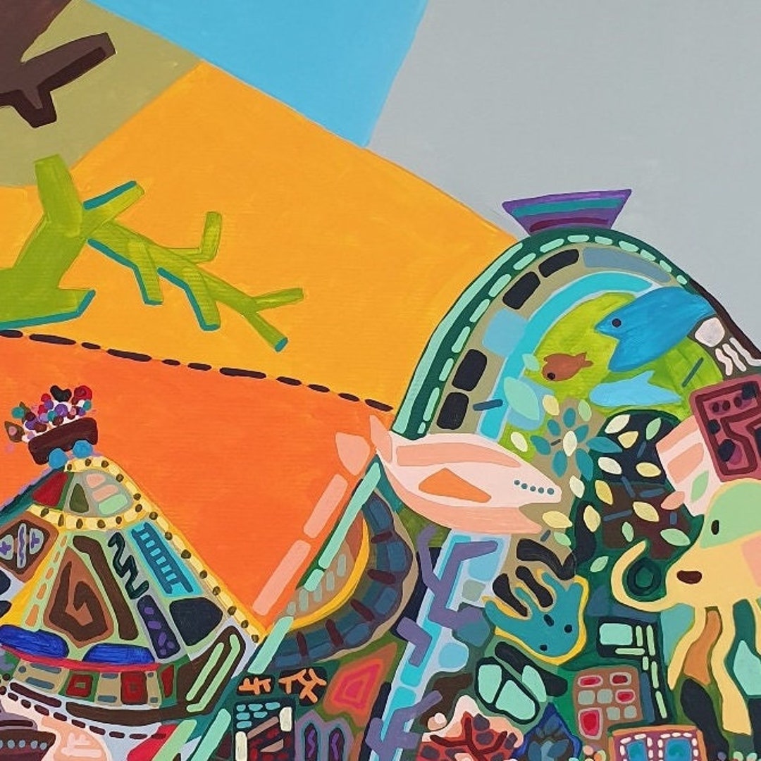 Colorful Sea World Postcard Prints From Paint Artworks - Etsy