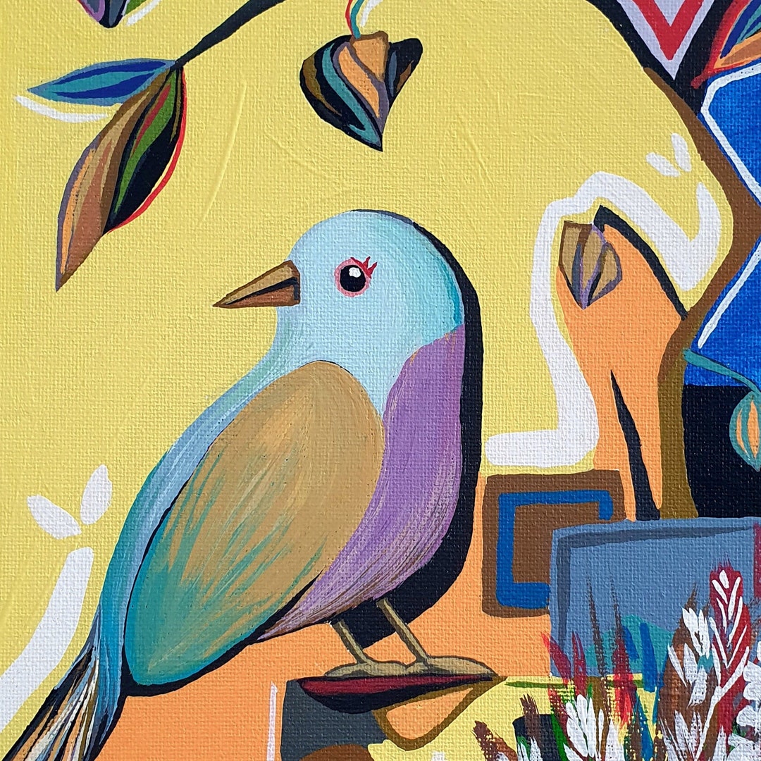 Yellow Bird Postcard Prints From Paint Artworks 10×15cm - Etsy