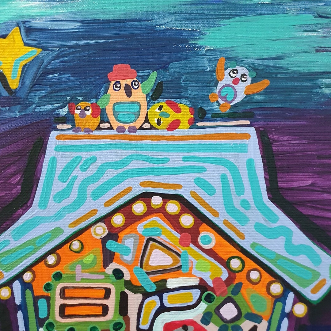 Old Korean House With Owls Art Postcard 10×15cm - Etsy