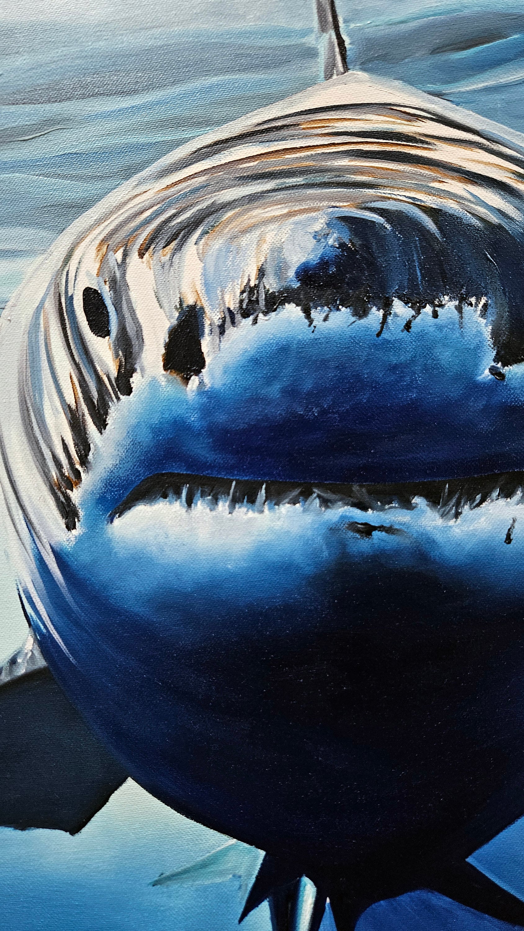 Jaws Unleashed, Shark Painting, White Pointer Shark, Great White Shark - Etsy