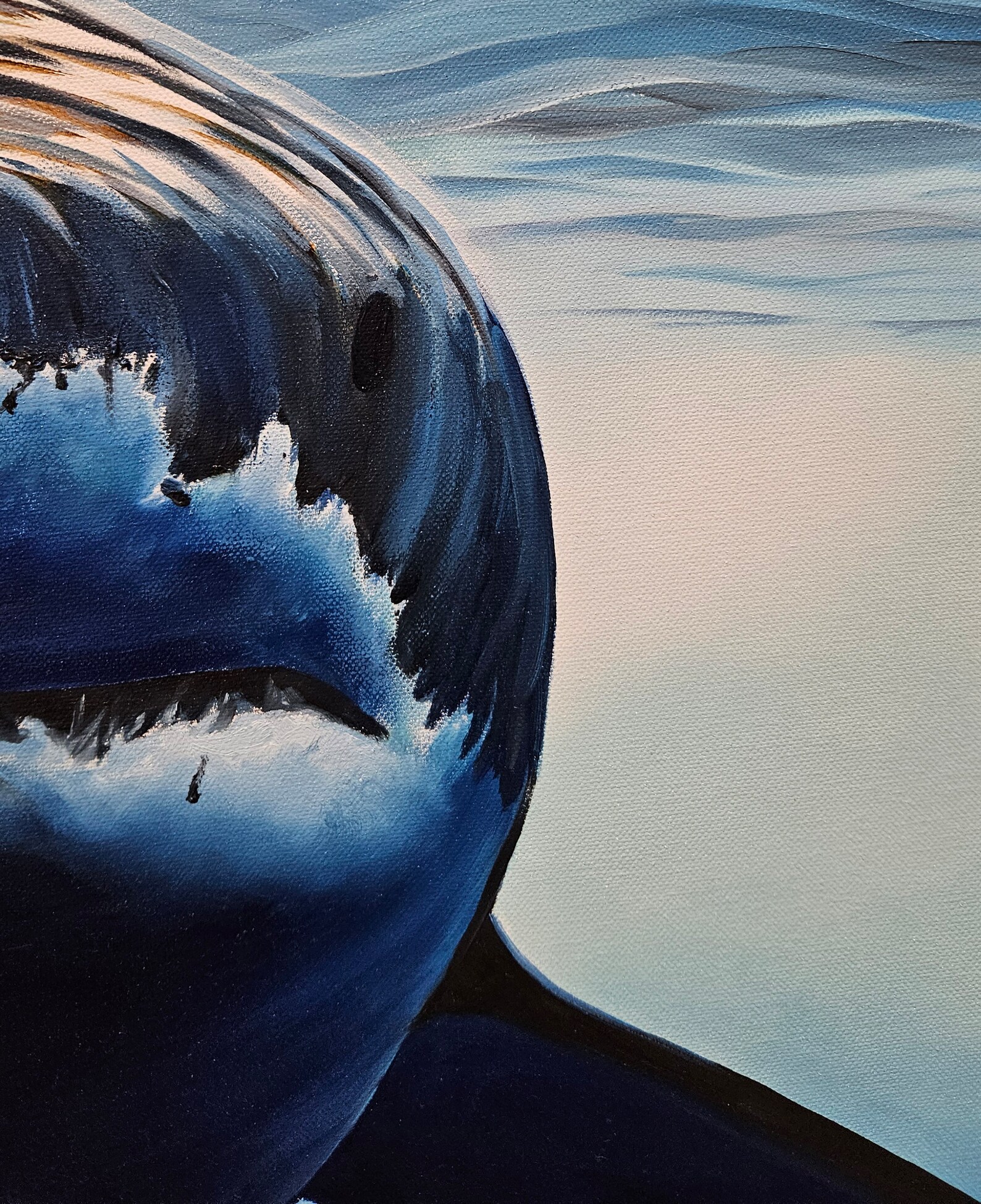 Jaws Unleashed, Shark Painting, White Pointer Shark, Great White Shark ...
