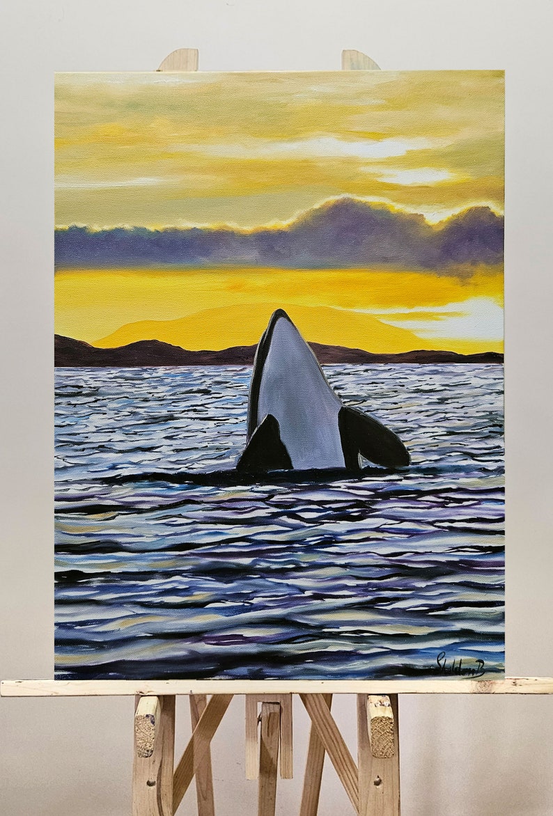 Morning Glory, 18 X 24 Inches, Oil on Canvas, Orca Killer Whale - Etsy
