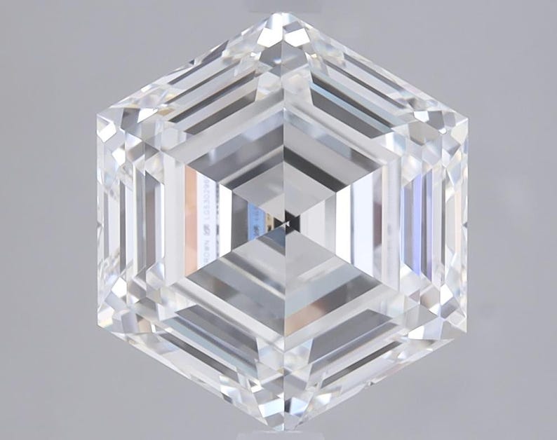 3 CT Hexagonal Cut Lab Grown Diamond for Necklace or Engagement Ring ...