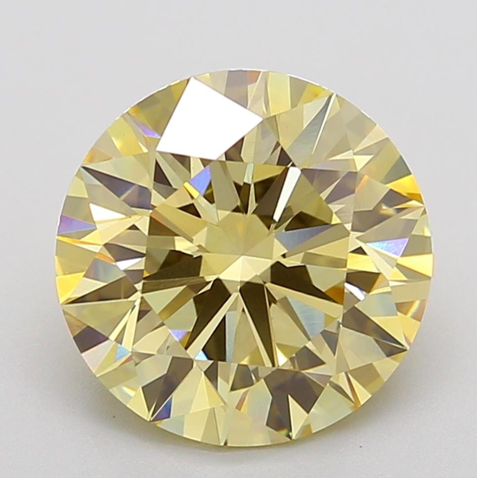 5 CT Yellow Round Lab Grown Diamond for Engagement Ring - Etsy