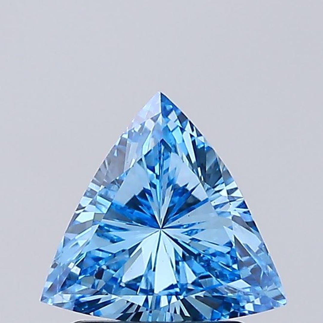 1.17 CT Vivid Blue Triangle Cut Lab Grown Diamond for Engagement Ring ...