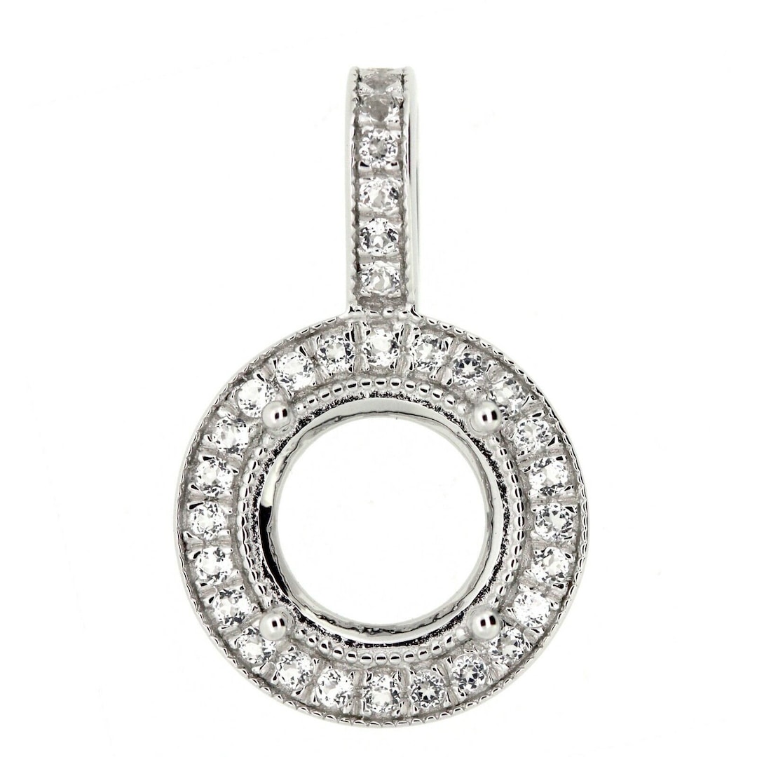 Semi Mount Pendant 2 Mm - 20 Mm Round Pendant Settings Silver Round ...