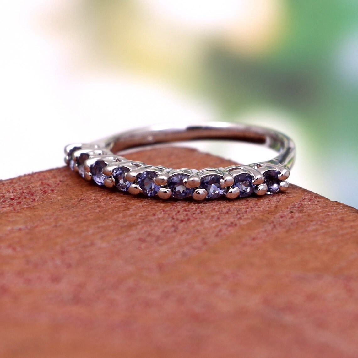 Iolite Ring Half Eternity Ring Gemstone Ring 925 Sterling Silver ...