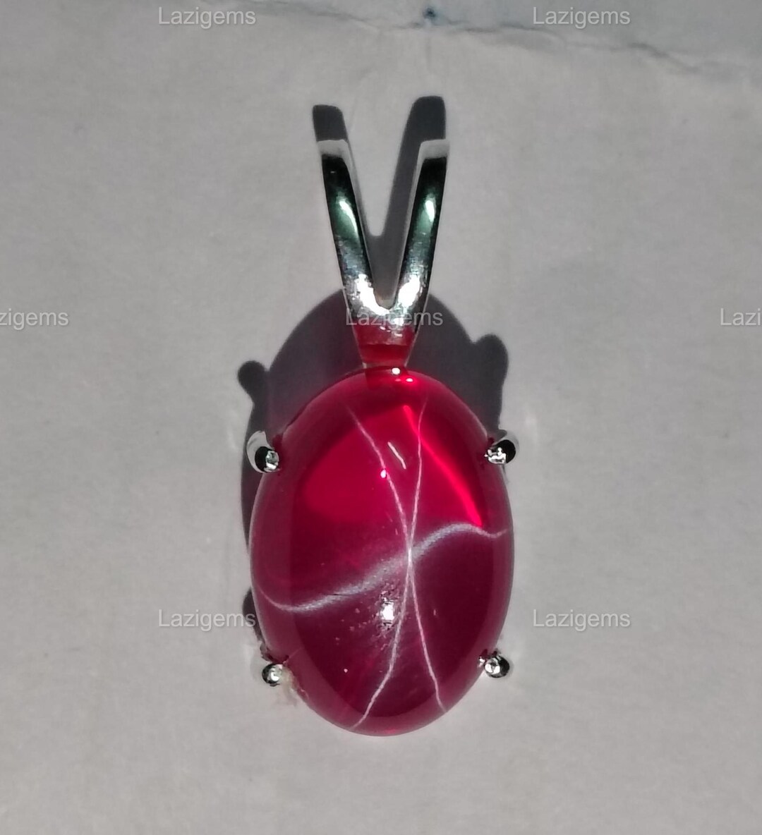 Red Ruby Star Pendant Beautiful Red Star Charm Pendant Necklace 925 ...