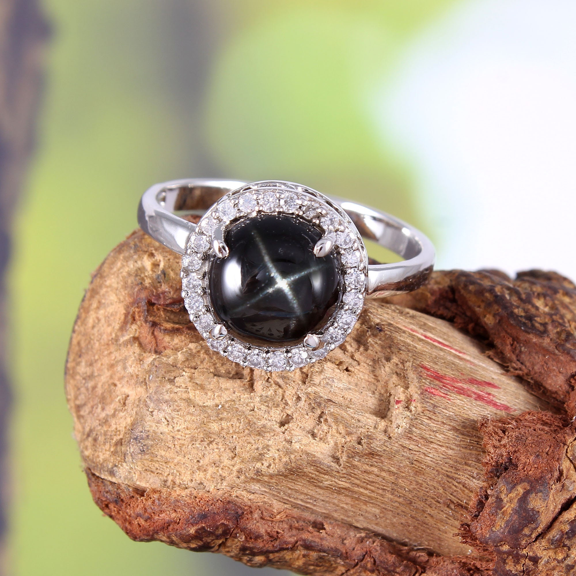 Black Star Sapphire Ring Minimalist Ring Handmade Ring Dainty | Etsy