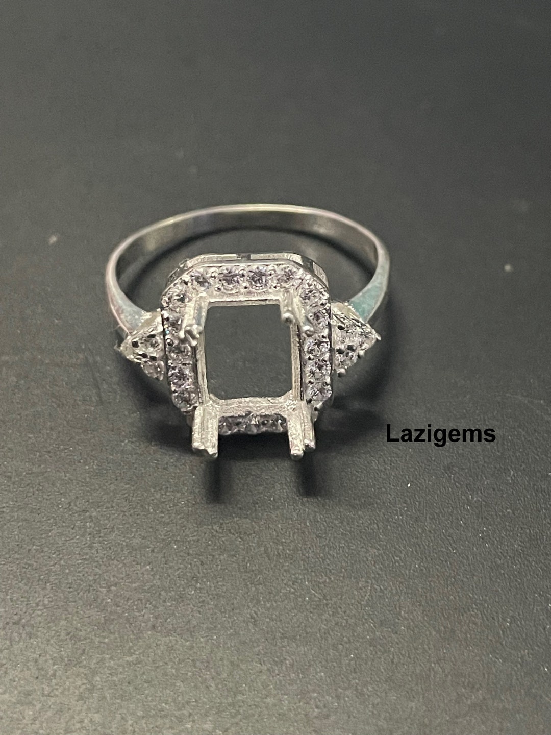 7x9 Octagon Semi Mount Ring 925 Silver 5x7 to 10x14 Mm Octagon Ring ...