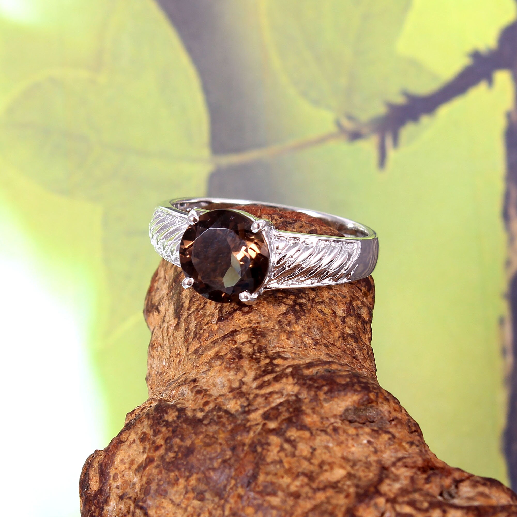 Smoky Quartz Ring Stackable ring Brown Gemstone Ring 925 | Etsy