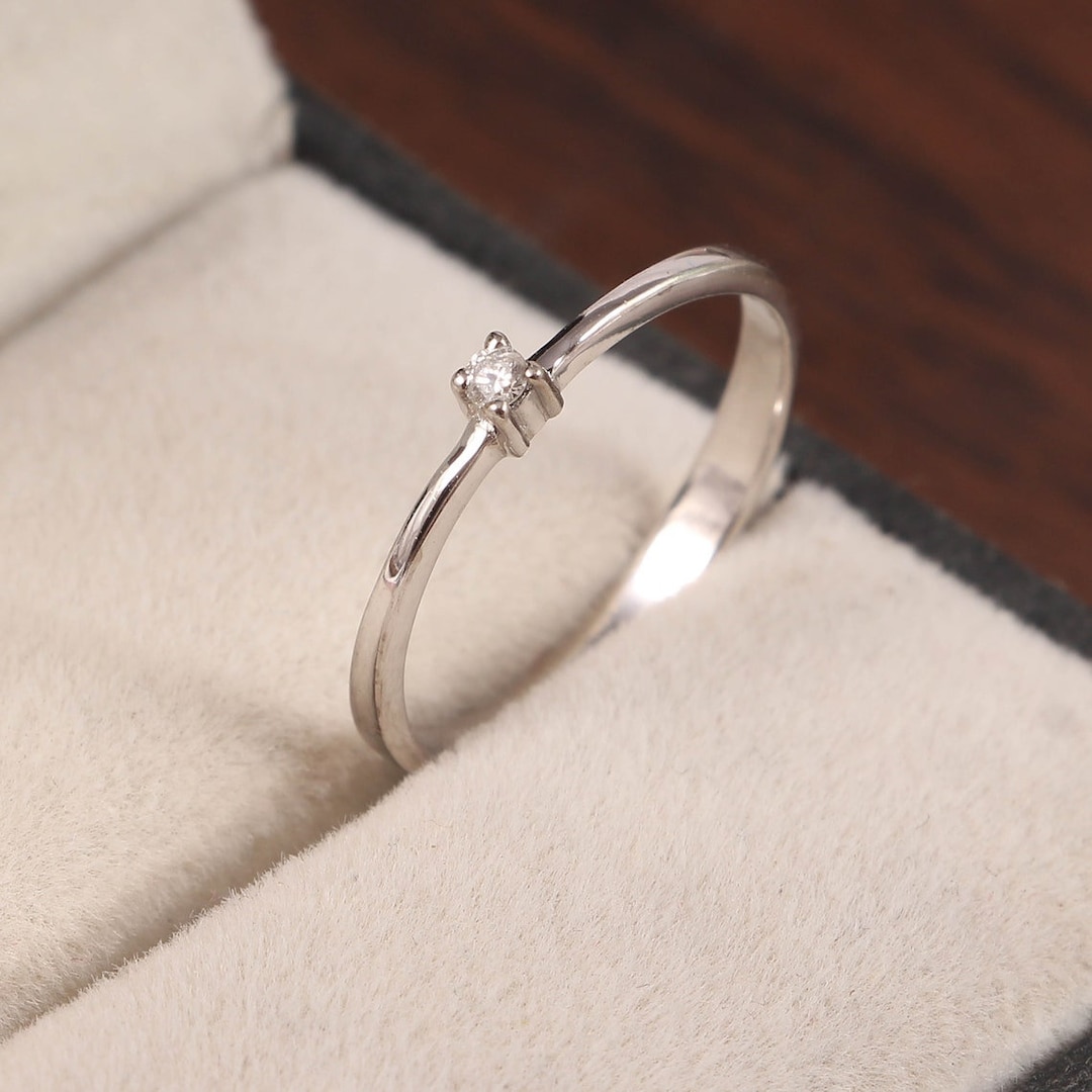 Dainty Promise Ring,minimal Diamond Engagement Ring,mini Diamond Ring ...