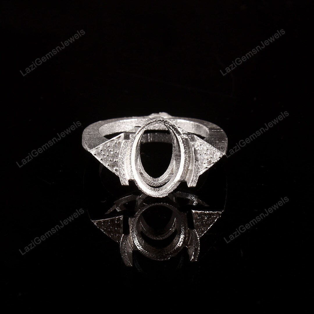 10x14mmoval Semi Mount Ring-unique Ring-without Stone Ring-men Mount ...