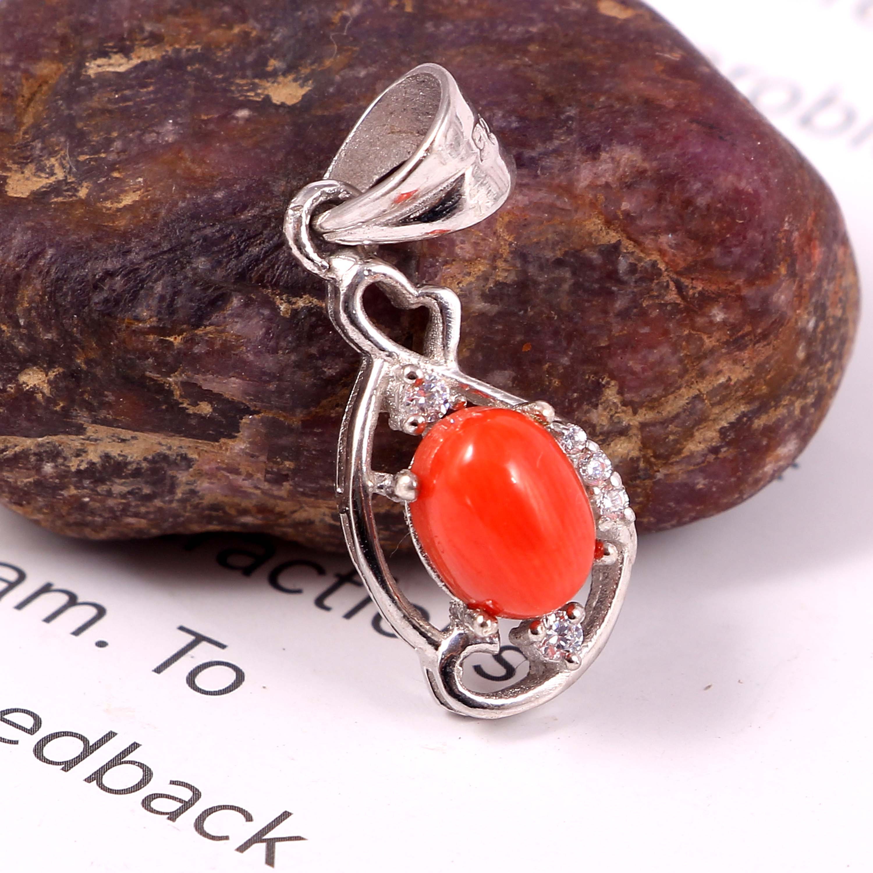 Natural Red Coral Necklace-Vintage Cluster Pendant-Art Deco | Etsy