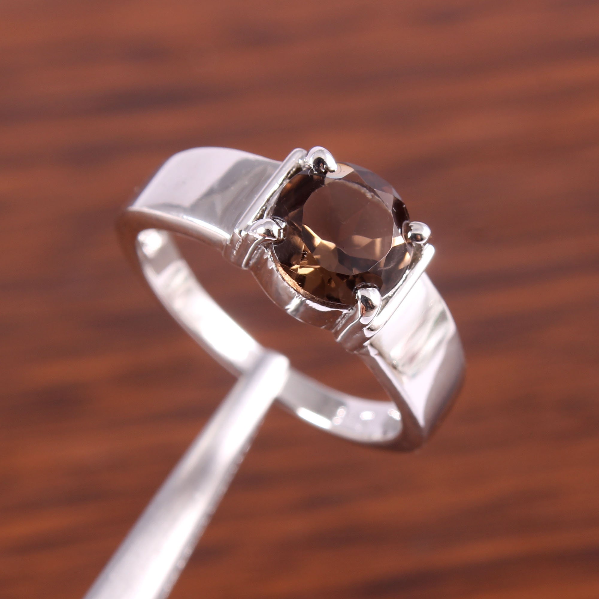 Smoky Quartz Ring Brown Ring Gemstone Ring 925 Sterling - Etsy UK