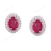 Oval Natural Ruby Stud Earrings Handmade Earrings - Etsy