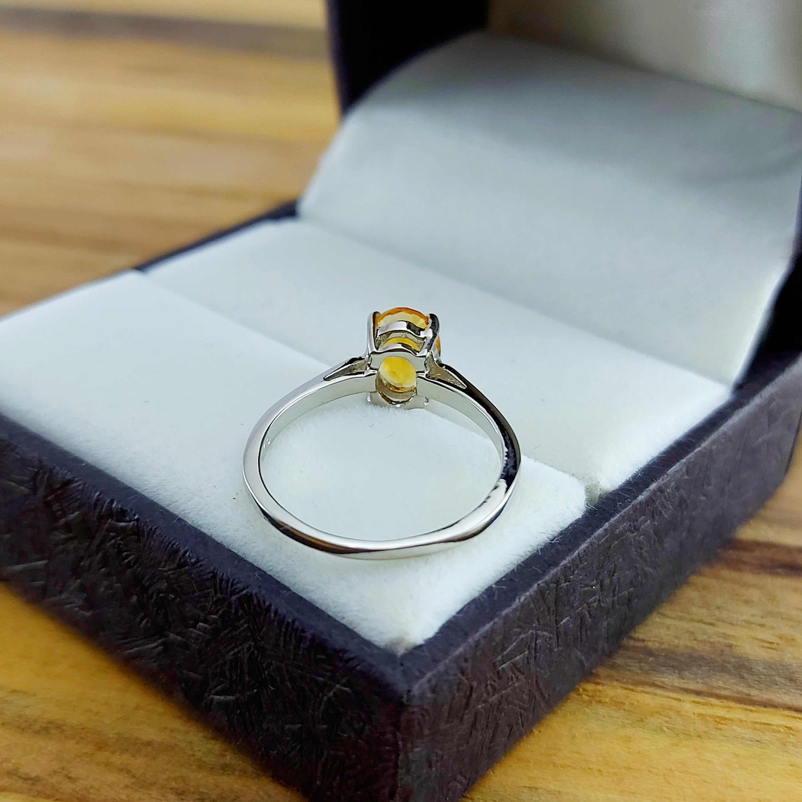 Golden Topaz Ring Dainty Cluster Simple Ring 14k Gold Ring Minimalist ...