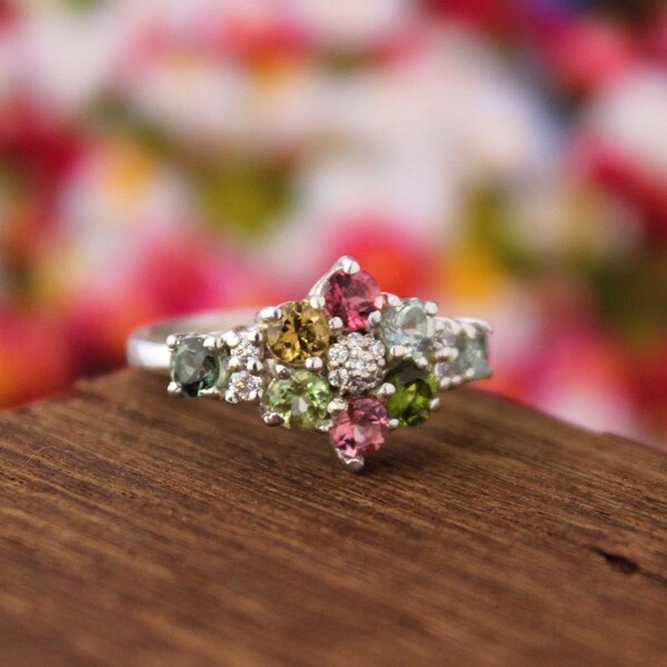 Multi Stone Ring - Etsy