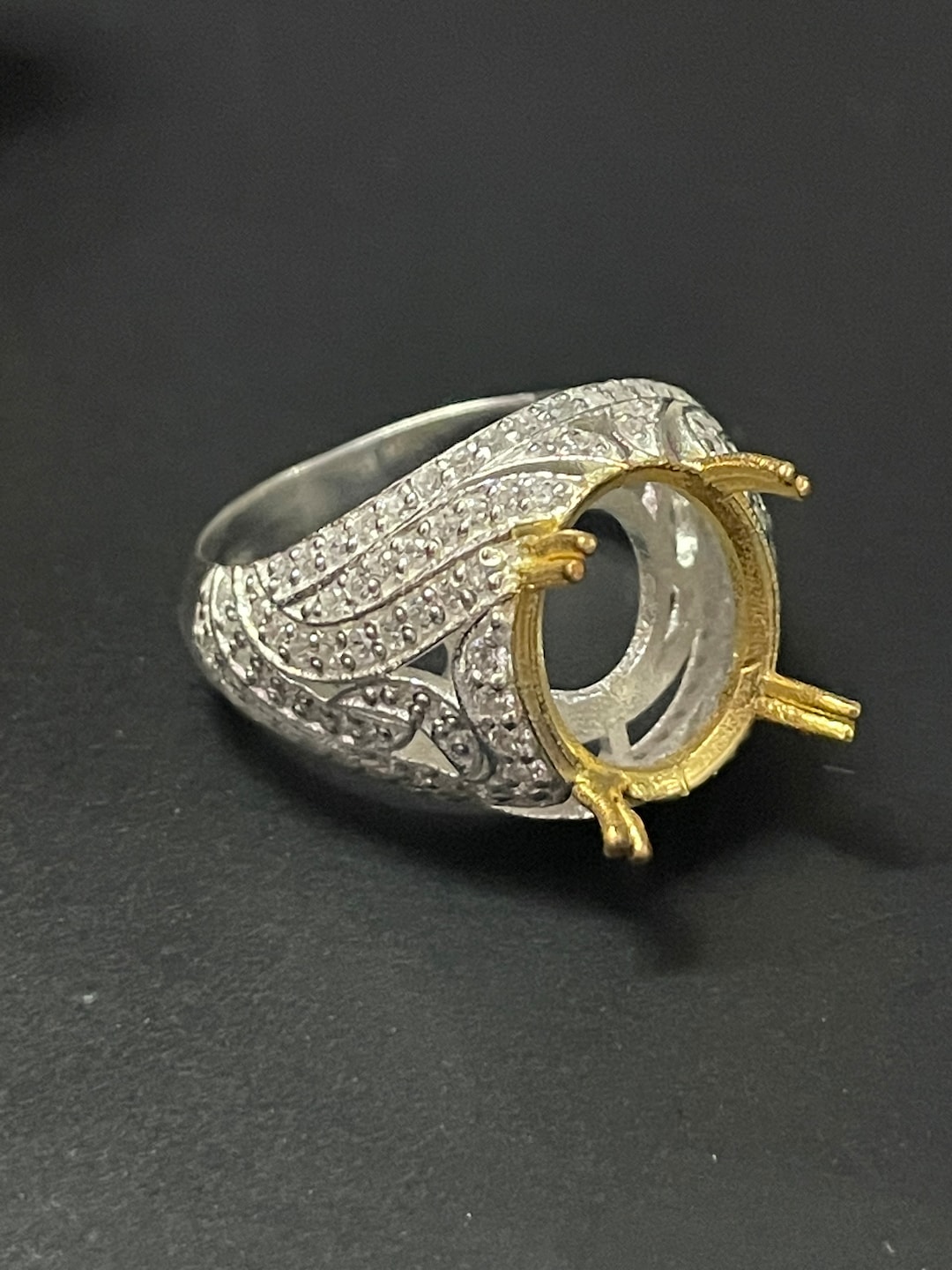 10x12mmmoval Cut Semi Mount Ring-unset Semi Mount Ring-without Gemstone ...