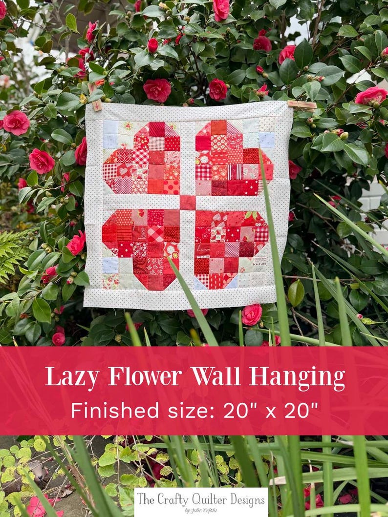 Lazy Heart Block & Lazy Flower Wall Hanging Pattern PDF - Etsy