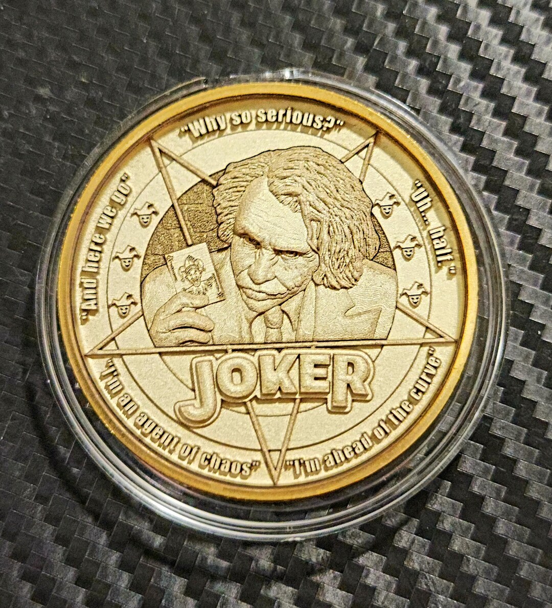Joker-inspired 3D Laser-engraved Brass Coin | Original Artwork ...
