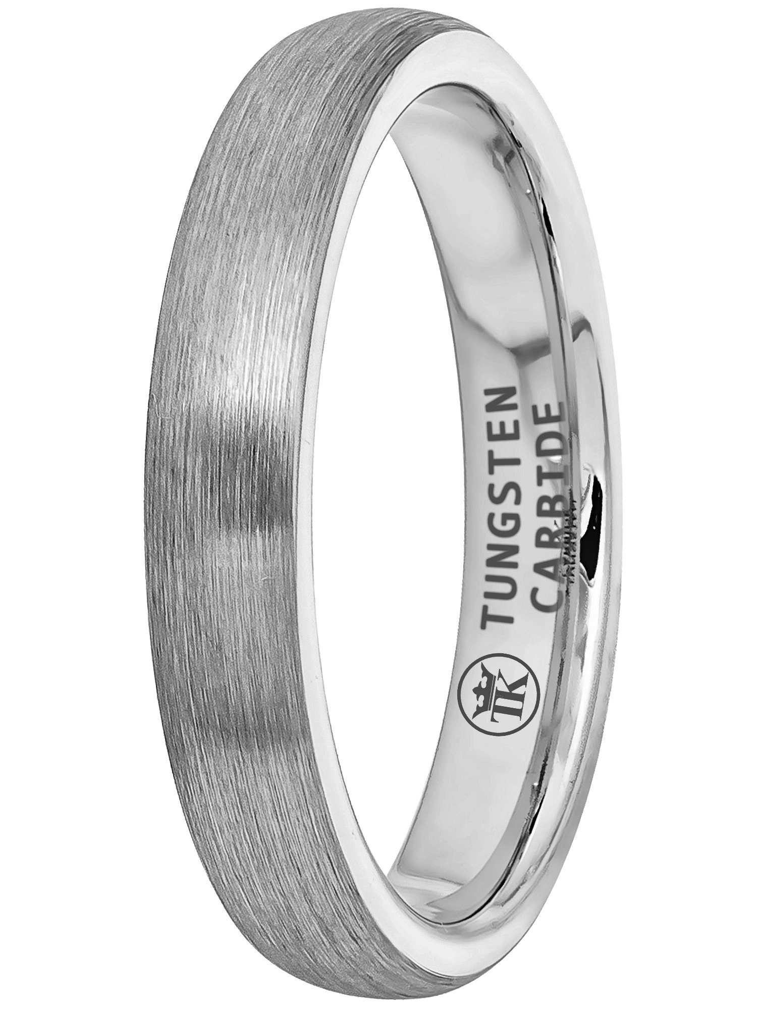 Brushed Classic Dome Tungsten Ring Unisex Men's Women's Ring Wedding ...