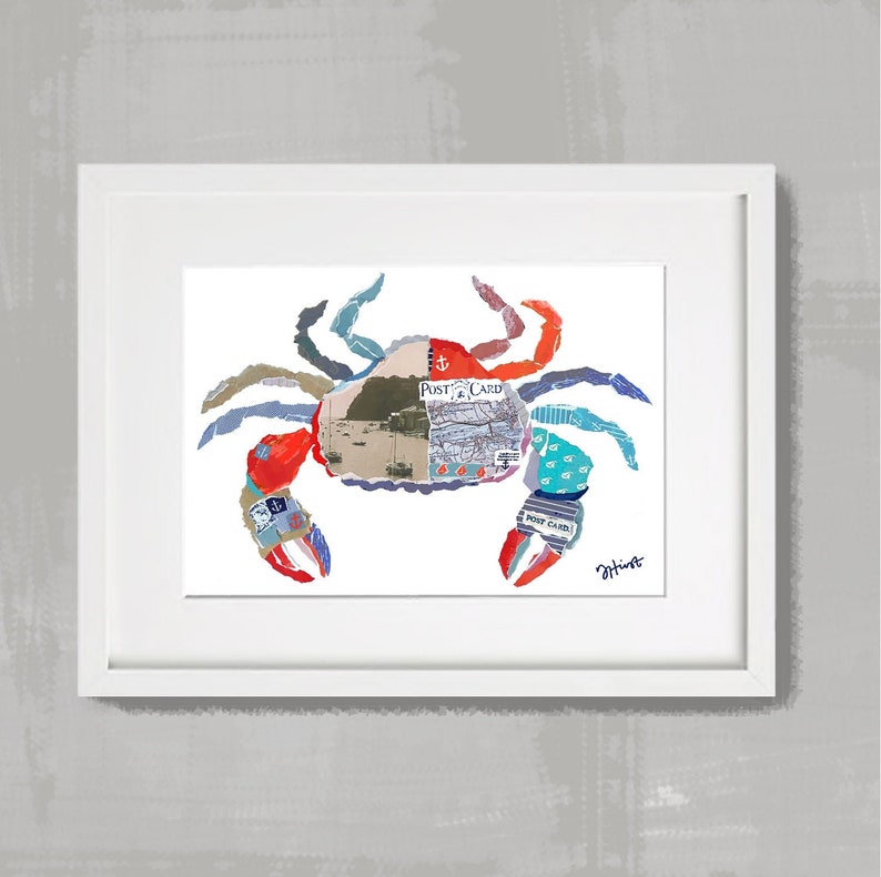 Crab Collage Print - Etsy