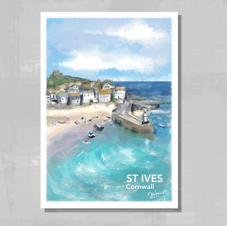 St Ives, Cornwall. Digital Painting Print/poster. - Etsy