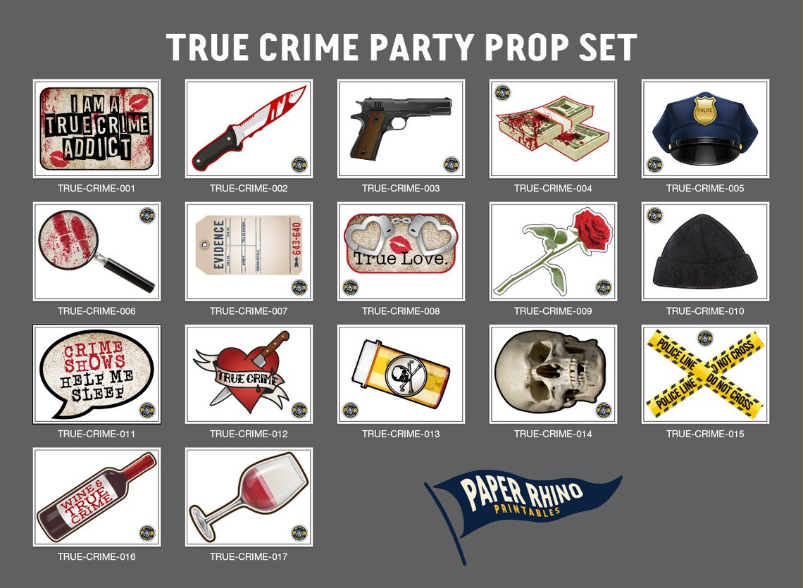 True Crime Party Photo Booth Props Love Investigation Discovery ...