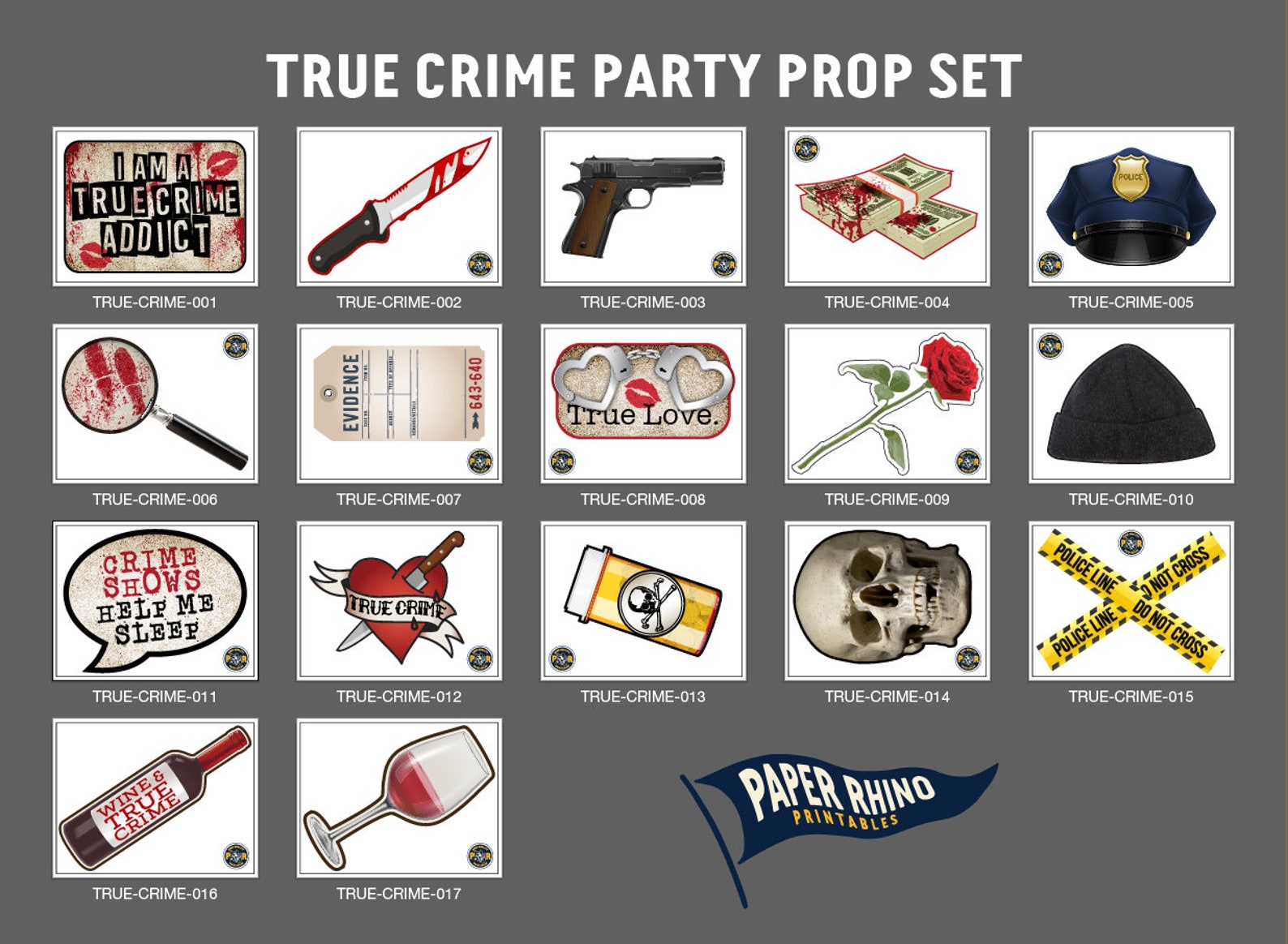 True Crime Party Photo Booth Props - Love Investigation Discovery ...