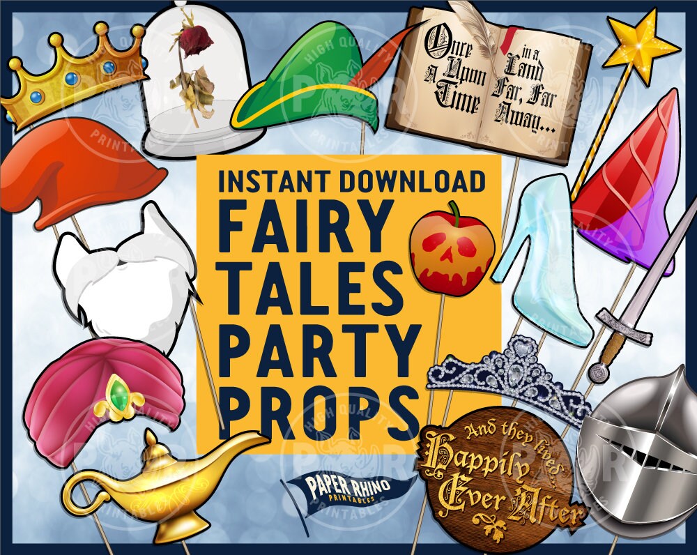 Fairy Tales Photo Booth Party Props - Decoration Once Upon a Time ...