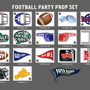 Football Photo Booth Party Props - American Football Touchdown First ...