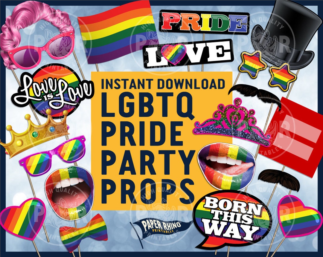 LGBTQ Pride Photo Booth Party Props - Decoration Gay Lesbian Bi Trans ...