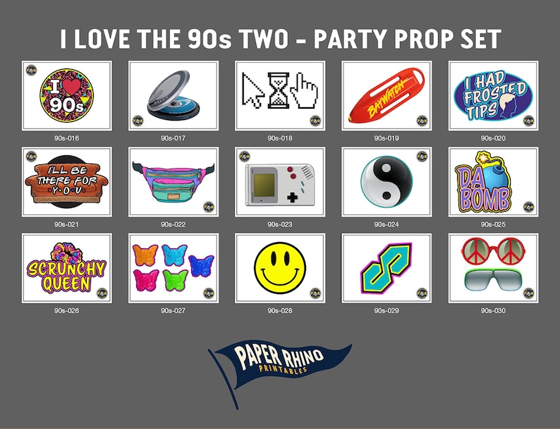 I Love the 90s Photo Booth Party Props Decoration 1990s - Etsy Australia
