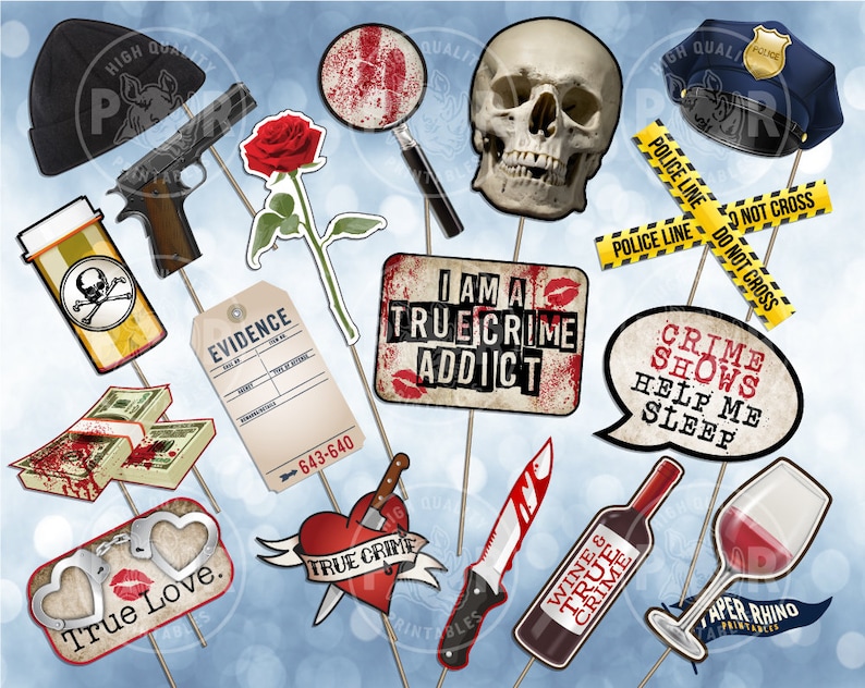 True Crime Party Photo Booth Props Love Investigation Discovery ...