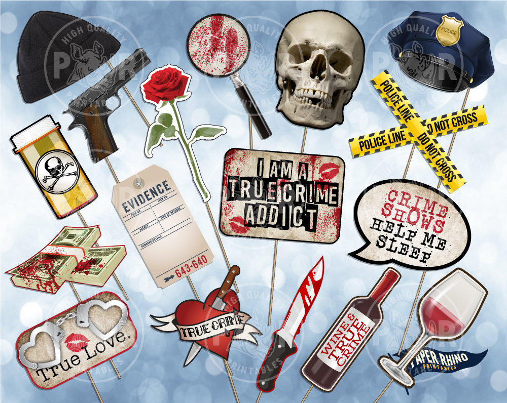 True Crime Party Photo Booth Props Love Investigation Discovery ...