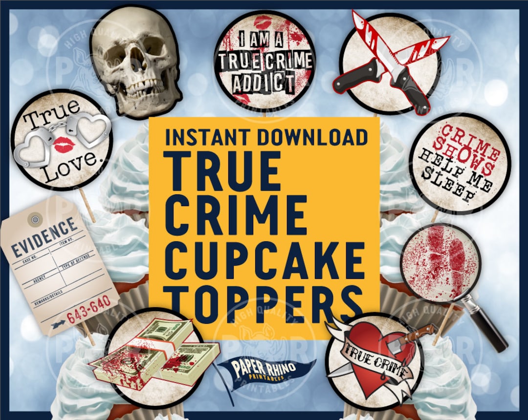 True Crime Cupcake Toppers Party Props-love Investigation Discovery ...