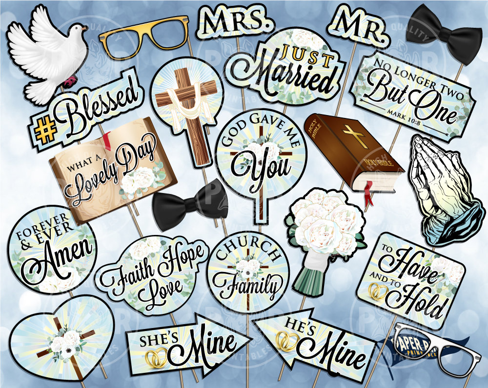Christian Wedding Photo Booth Party Props Decoration God Jesus Christ ...