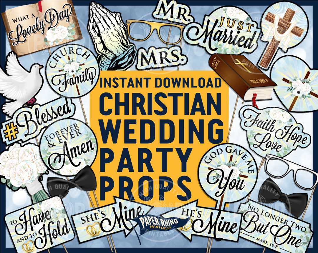 Christian Wedding Photo Booth Party Props Decoration God Jesus Christ ...
