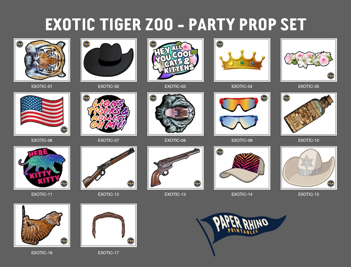 Exotic Tiger Zoo Photo Booth Party Props Decoration King of the Jungle ...
