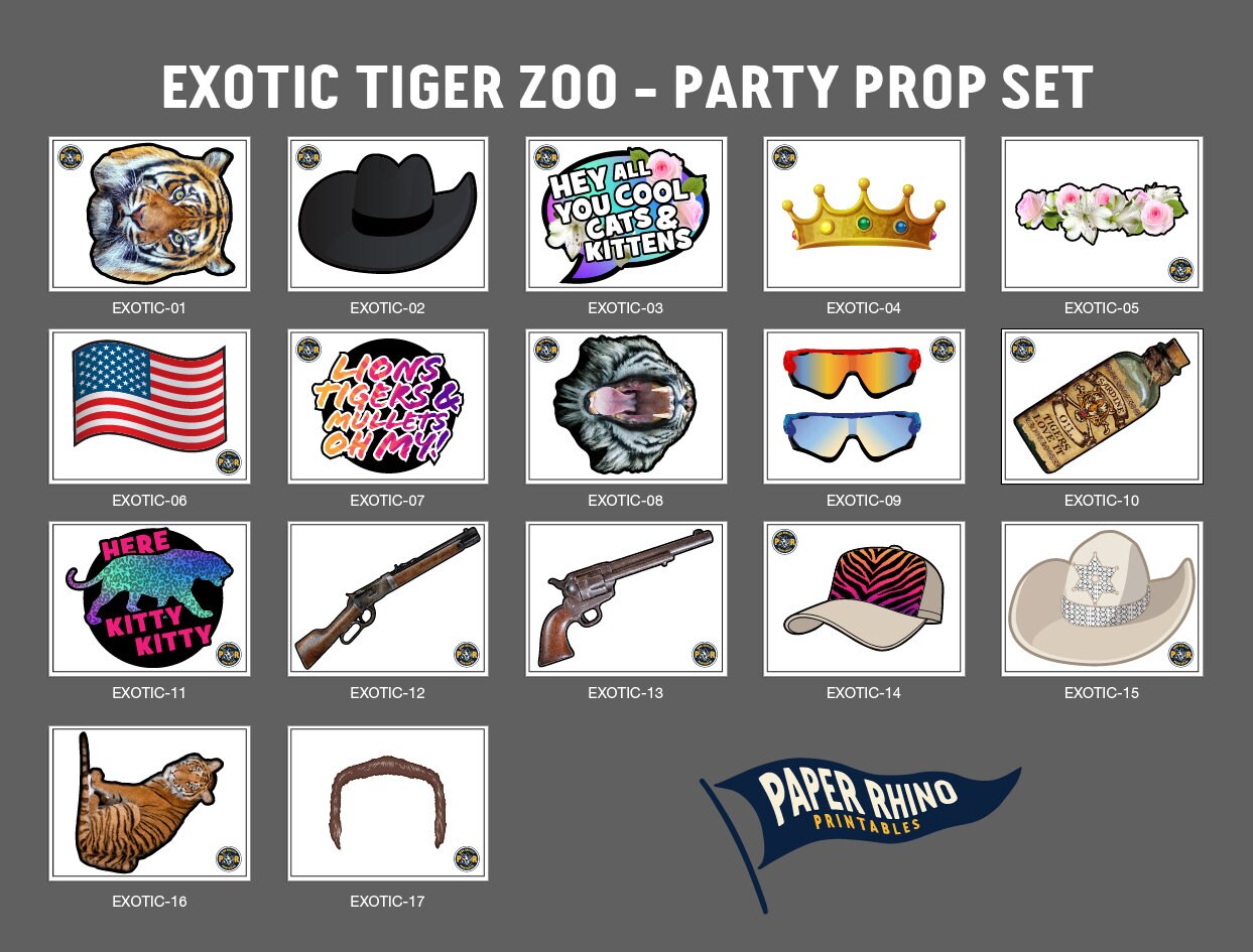 Exotic Tiger Zoo Photo Booth Party Props - Decoration King of the ...