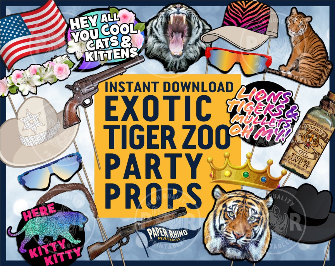 Exotic Tiger Zoo Photo Booth Party Props Decoration King of the Jungle ...